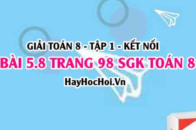 Giải bài 5.8 trang 98 Toán 8 Tập 1 SGK Kết nối tri thức